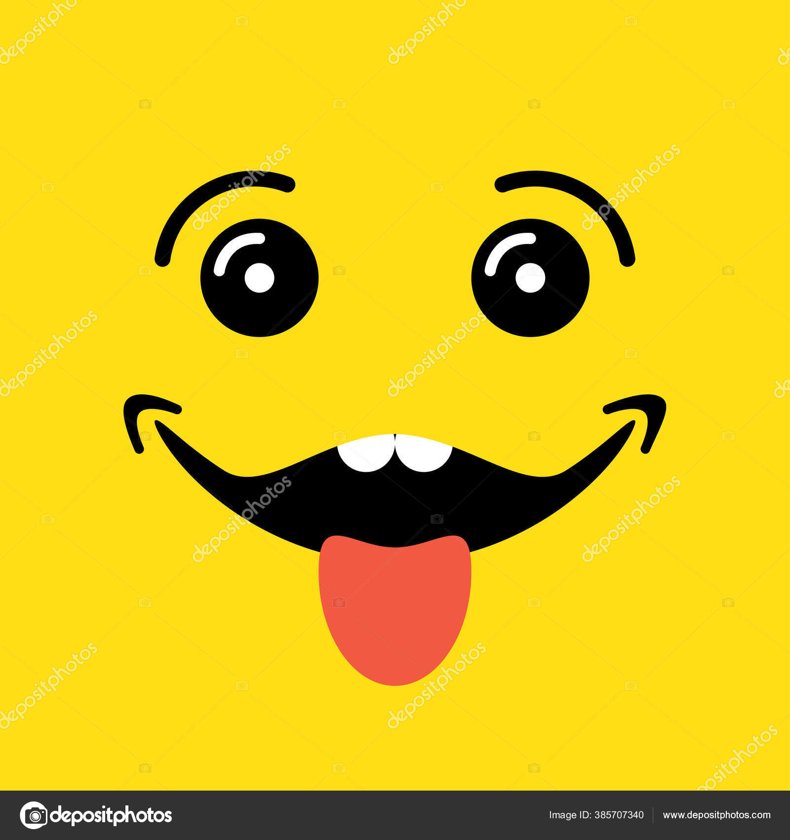 Ilustración Vector Cara Feliz Vector de stock por ©Vilisov 385707340