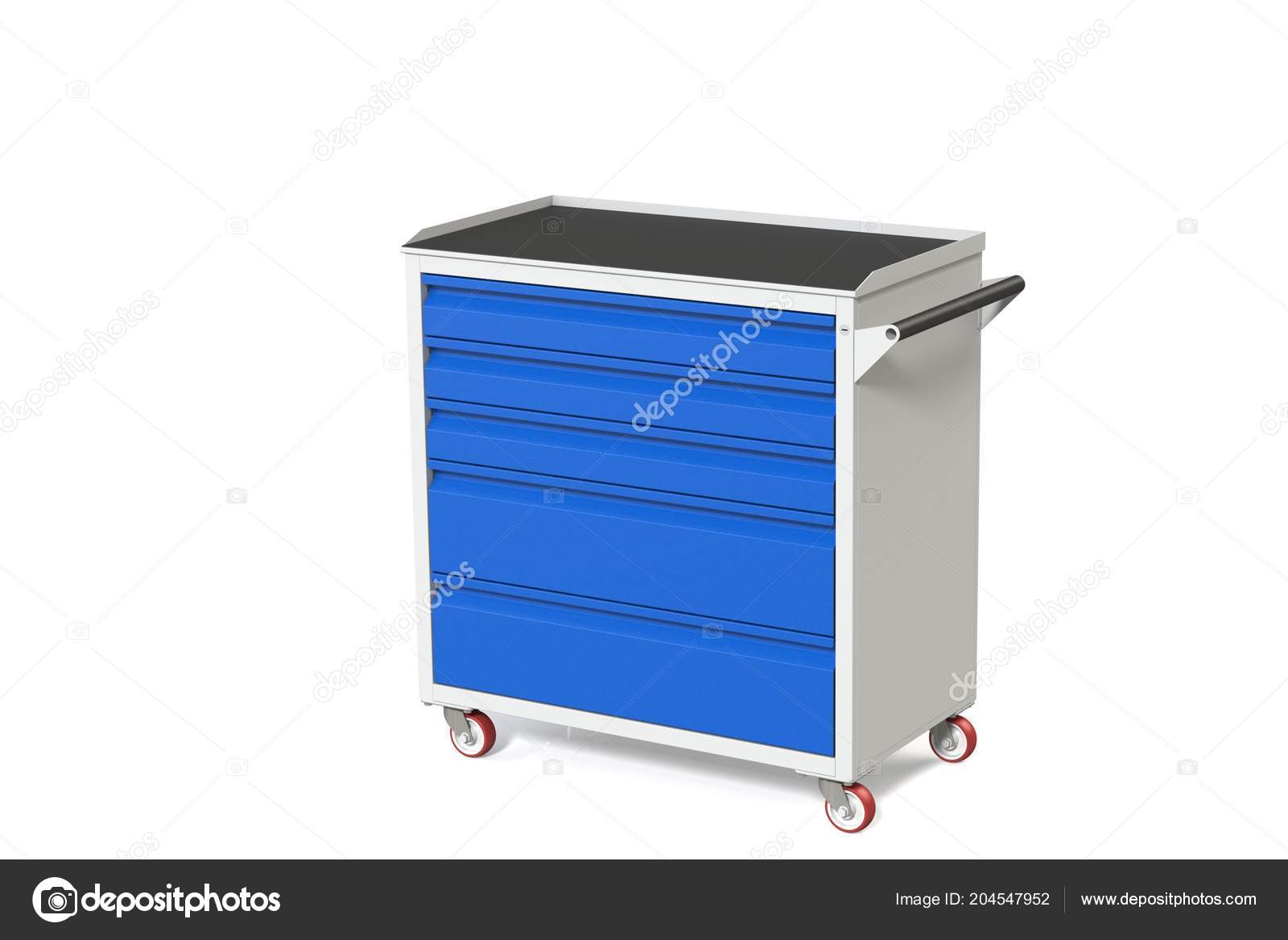 Metal Tool Cabinet Table Wheels Drawers Convenient Place Storing Tools ...