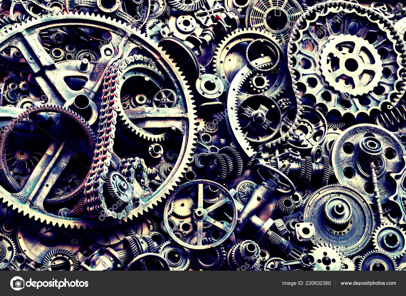 Steampunk Texture Backgroung Mechanical Parts Gear Wheels Steam Punk ...