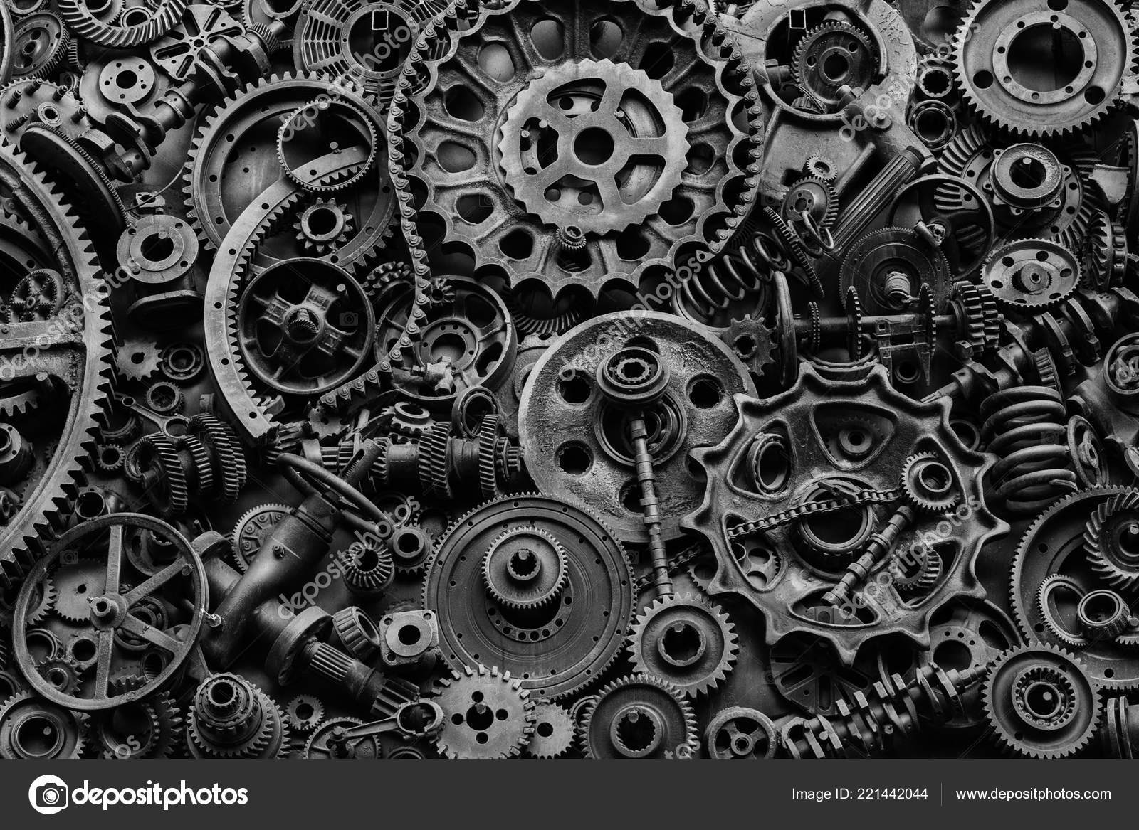 Steampunk Texture Backgroung Mechanical Parts Gear Wheels Steam Punk ...