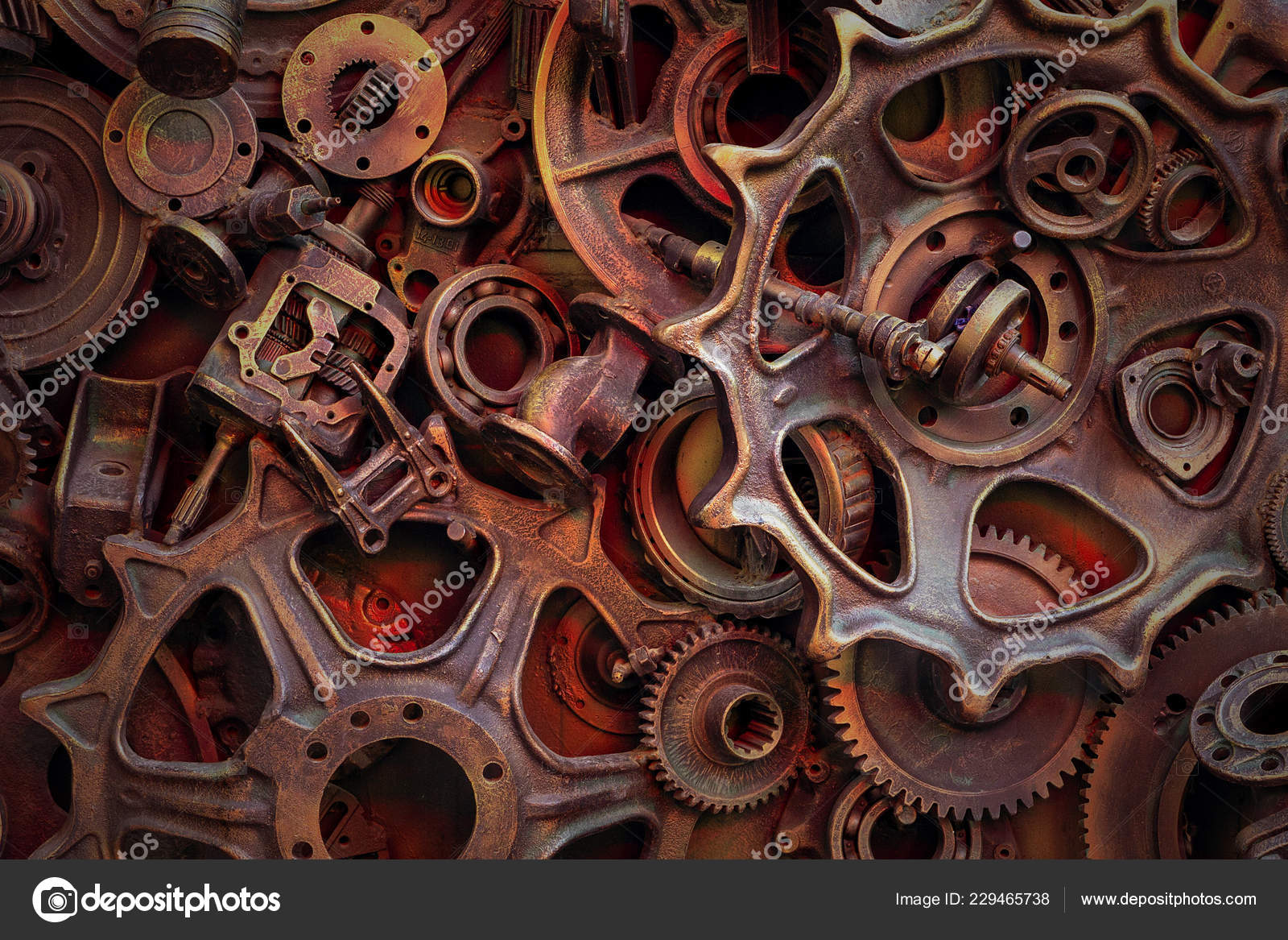 Steampunk Texture Backgroung Mechanical Parts Gear Wheels Steam Punk ...