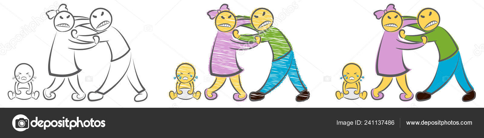 Crying Family Cartoon