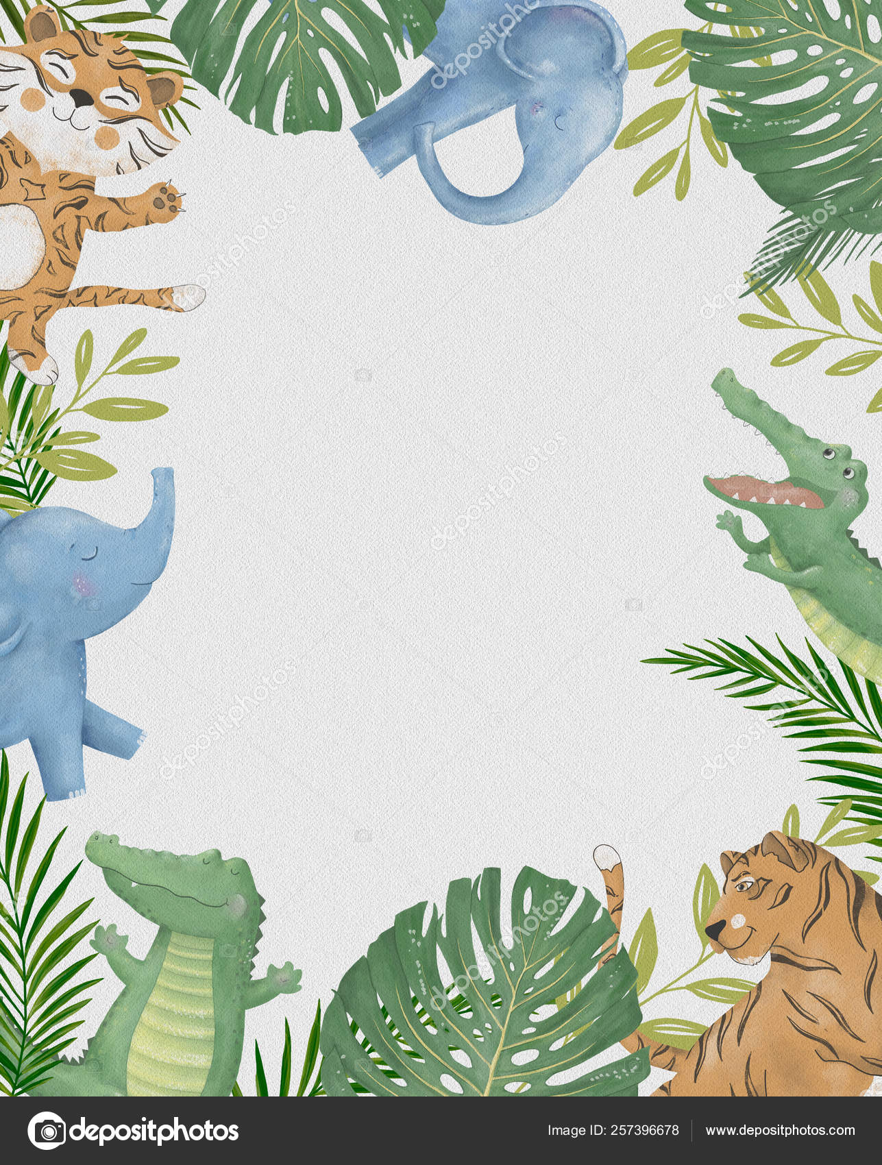 Cartoon Jungle Animals Borders