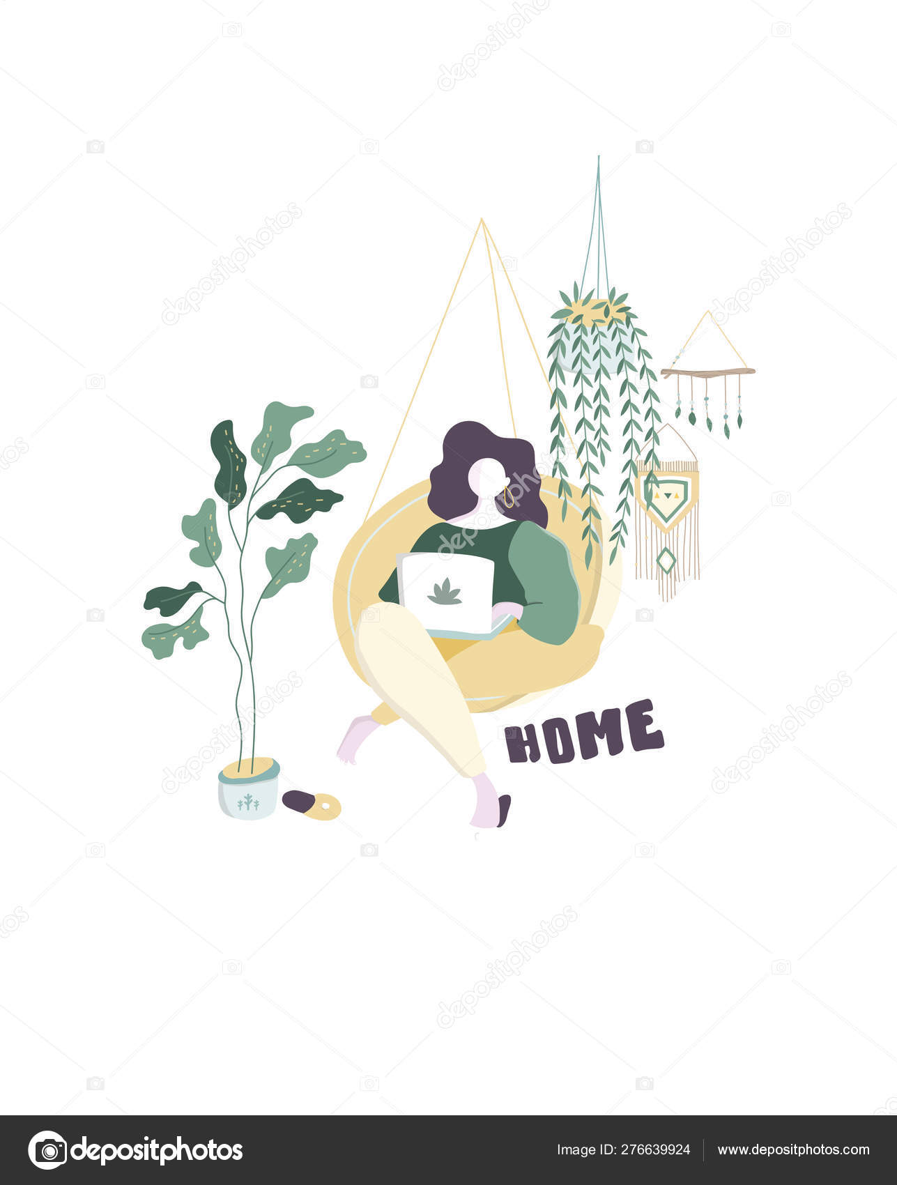 Coronavirus Covid-19, quarantine motivational poster. Family stay at ...