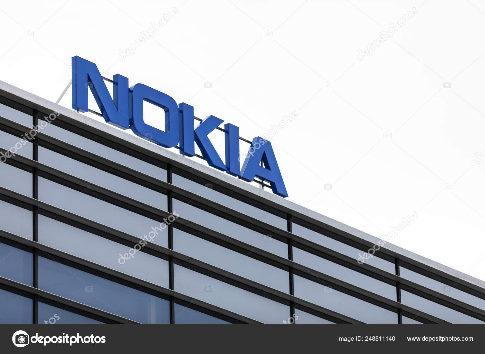 Nokia brand name on top of an office building – Stock Editorial Photo ...