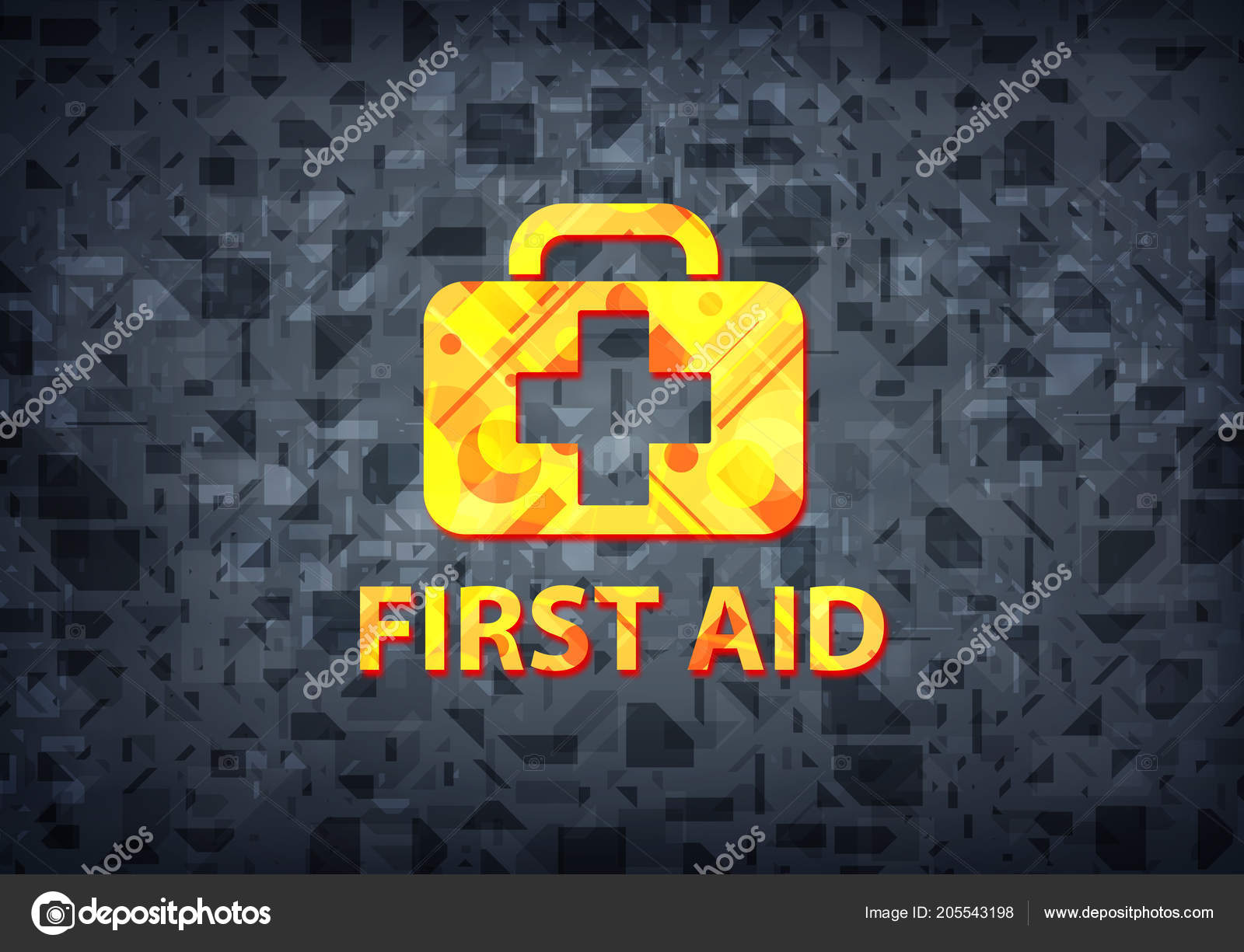 First Aid Isolated Black Background Abstract Illustration — Stock Photo ...