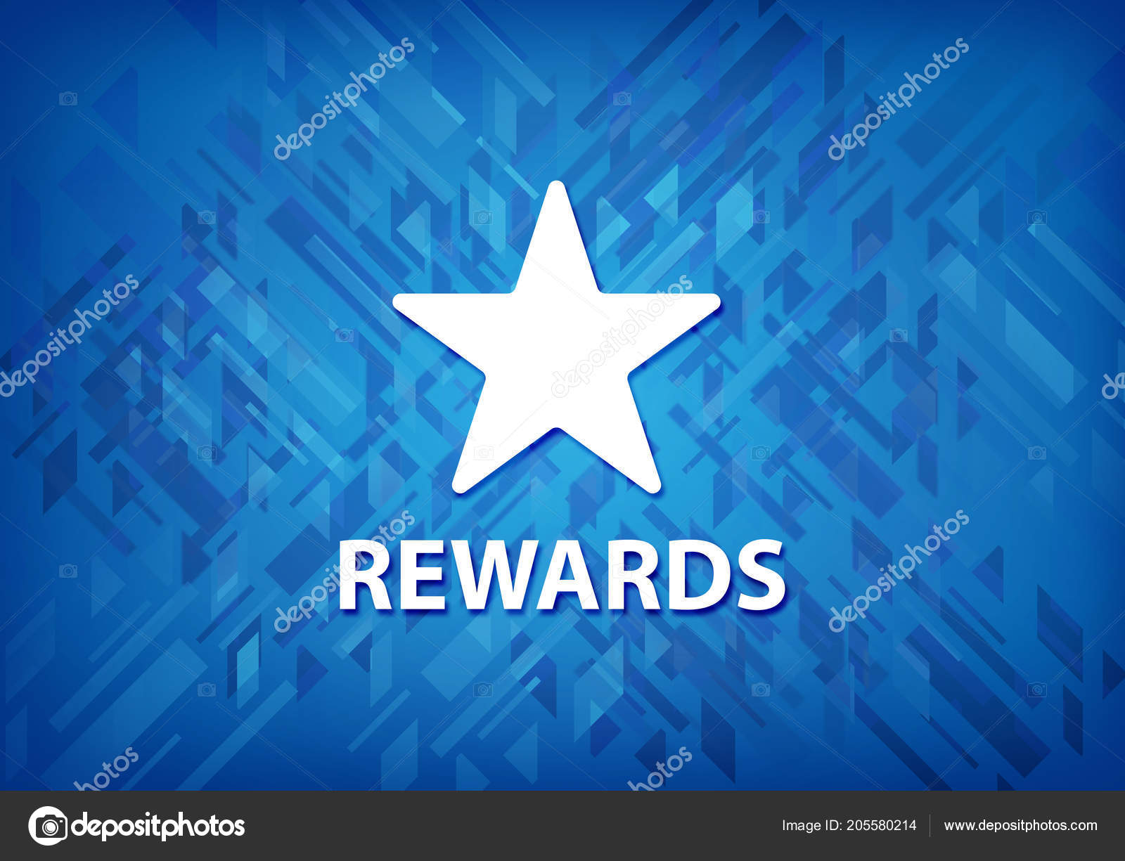 Rewards Star Icon Isolated Blue Background Abstract Illustration ...