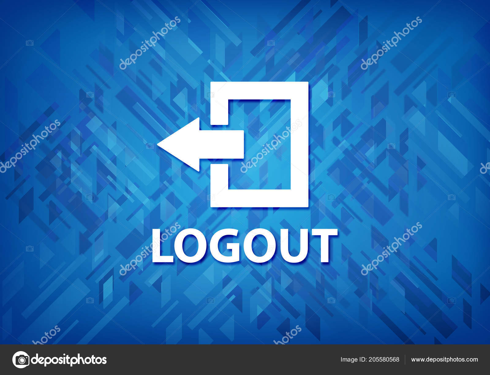 Logout Isolated Blue Background Abstract Illustration — Stock Photo ...