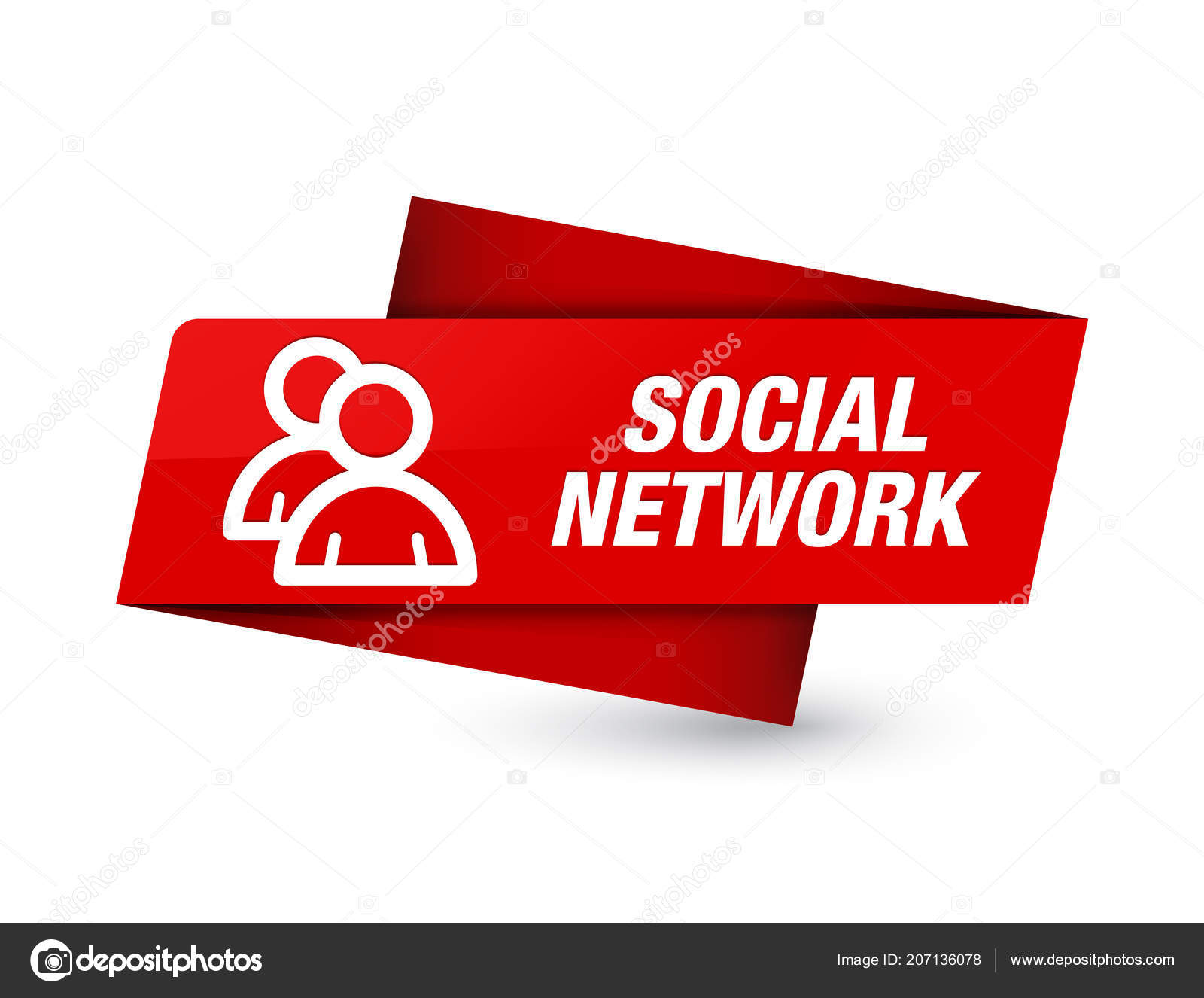 Social Network Group Icon Isolated Premium Red Tag Sign Abstract ...