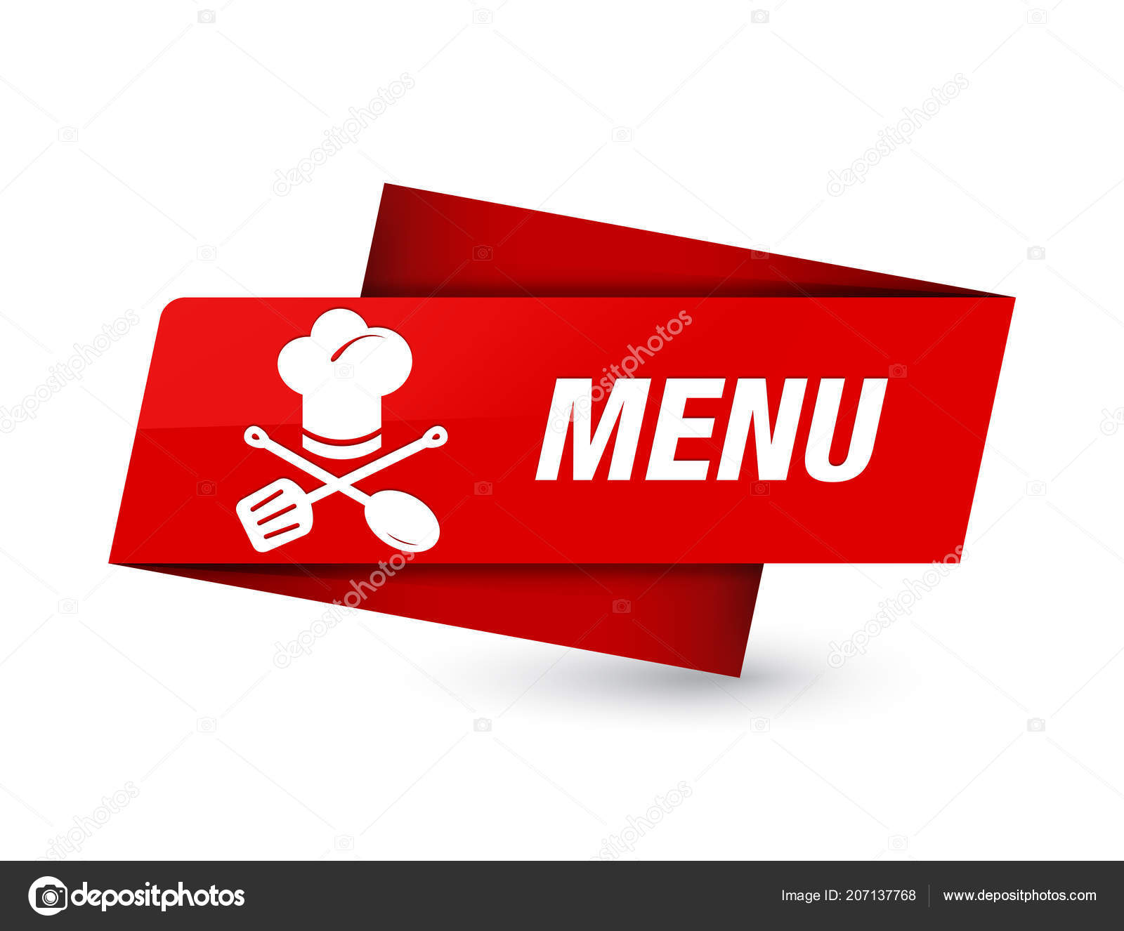 Menu Restaurant Icon Isolated Premium Red Tag Sign Abstract ...