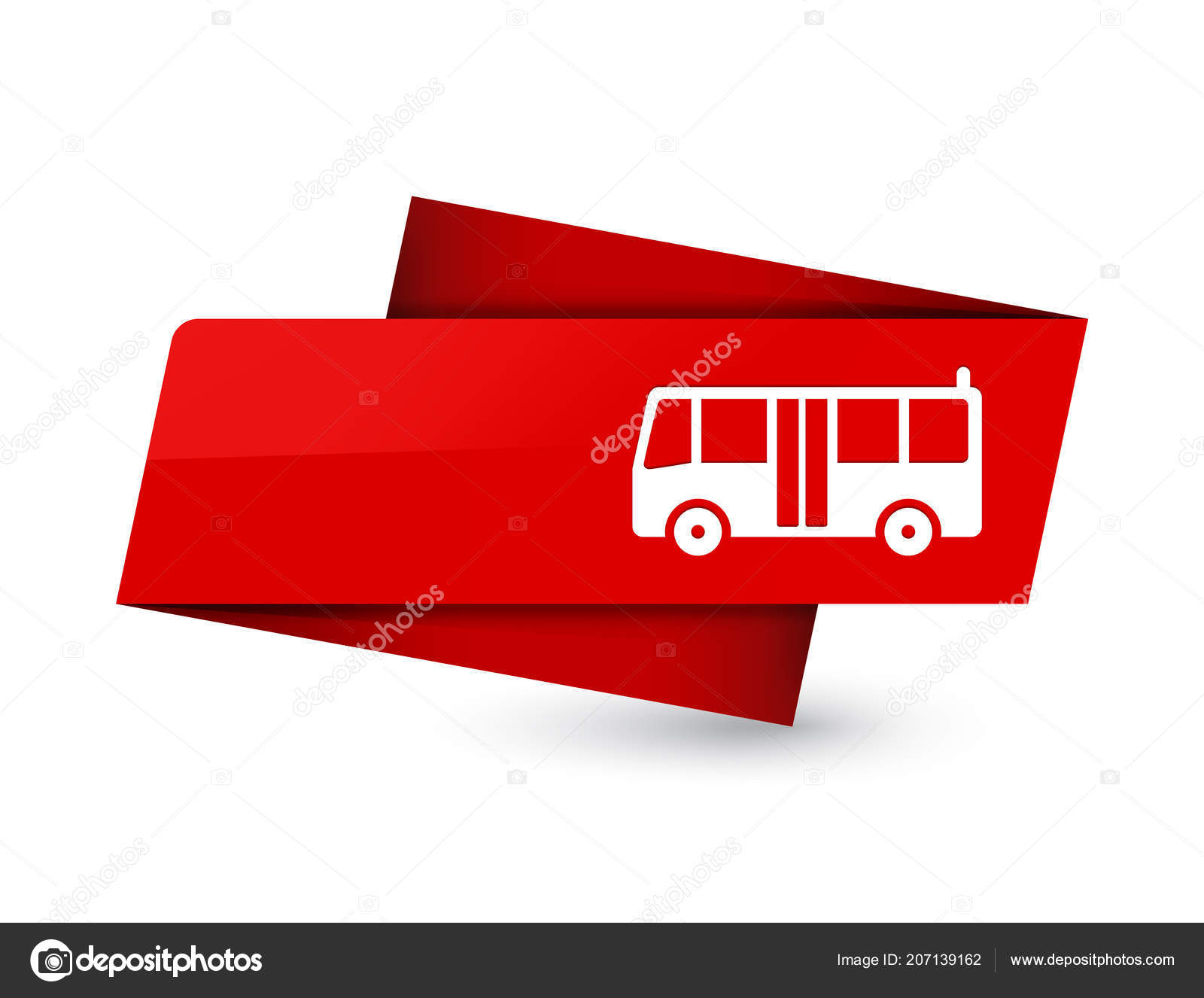 Bus Icon Isolated Premium Red Tag Sign Abstract Illustration — Stock ...