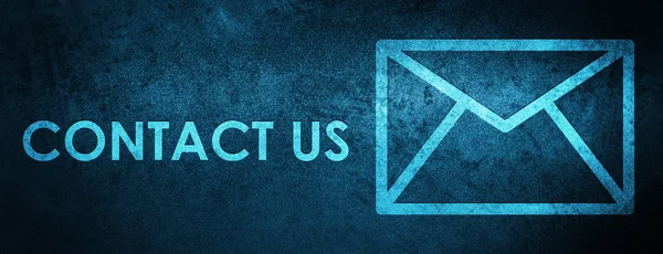 Contact us (email icon) isolated on special blue banner background ...