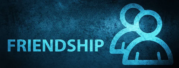 Friendship (group icon) isolated on special blue banner background ...