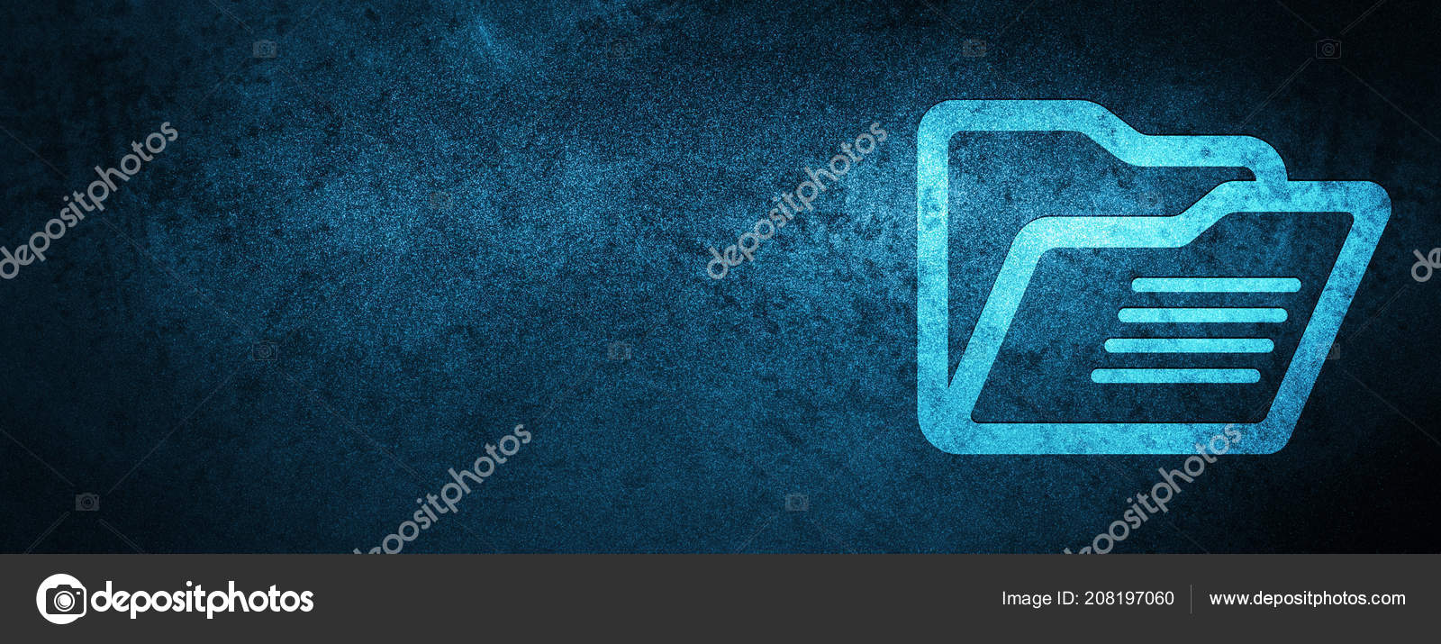 Folder Icon Isolated Special Blue Banner Background Abstract ...
