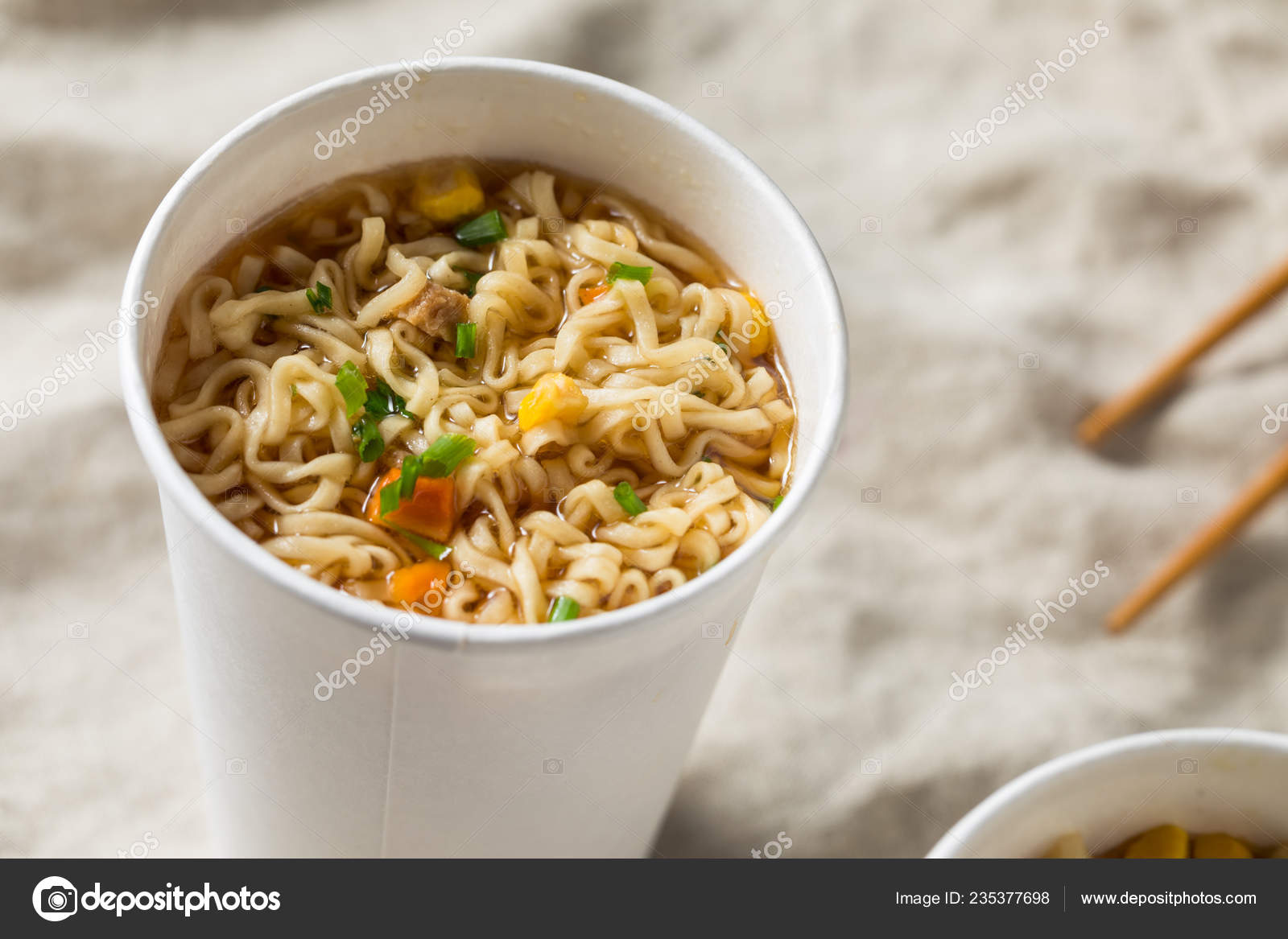 Instant Ramen Noodles Cup Beef Flavoring — Stock Photo © bhofack2 ...