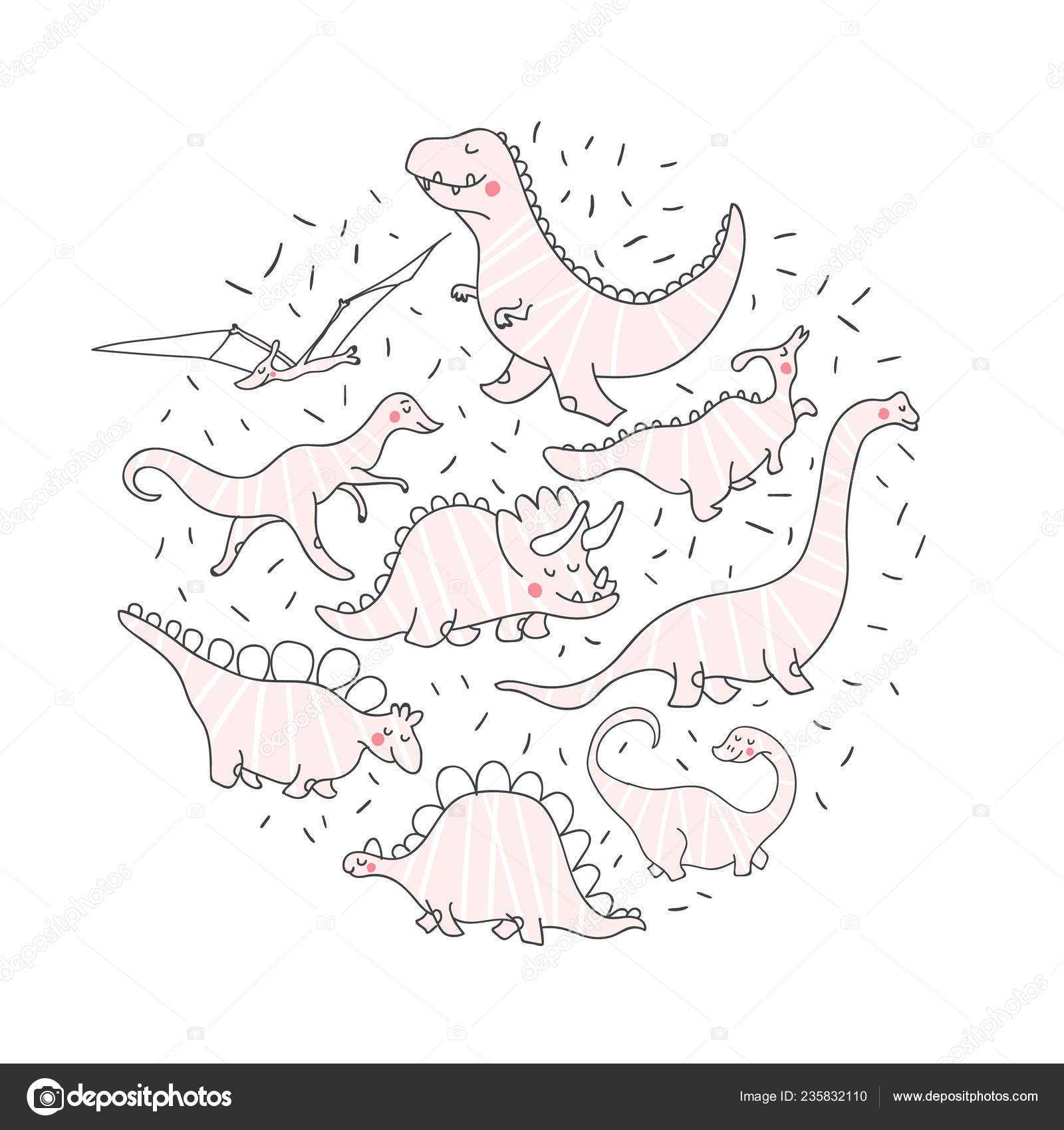 Cute Dinosaur Doodle