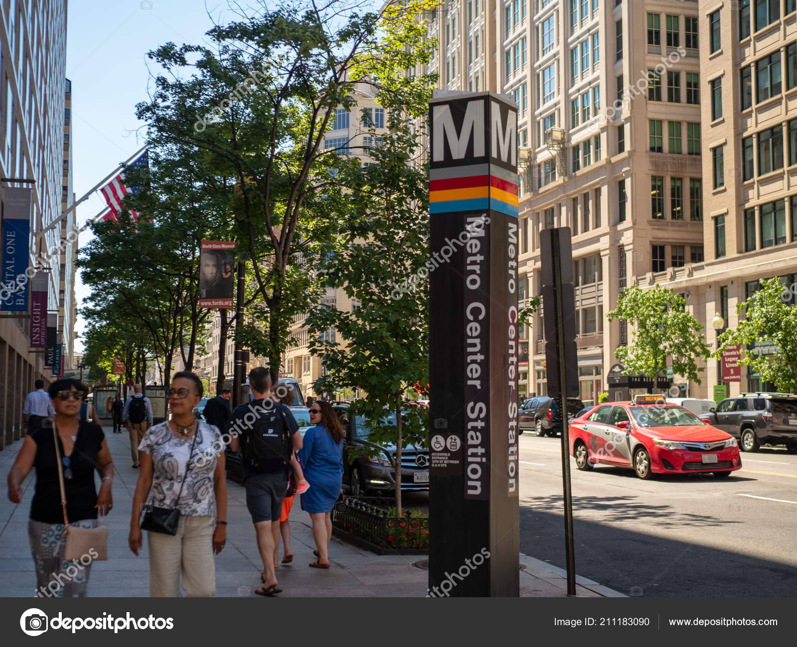 WMATA Metro Center subway stop marker above ground – Stock Editorial ...