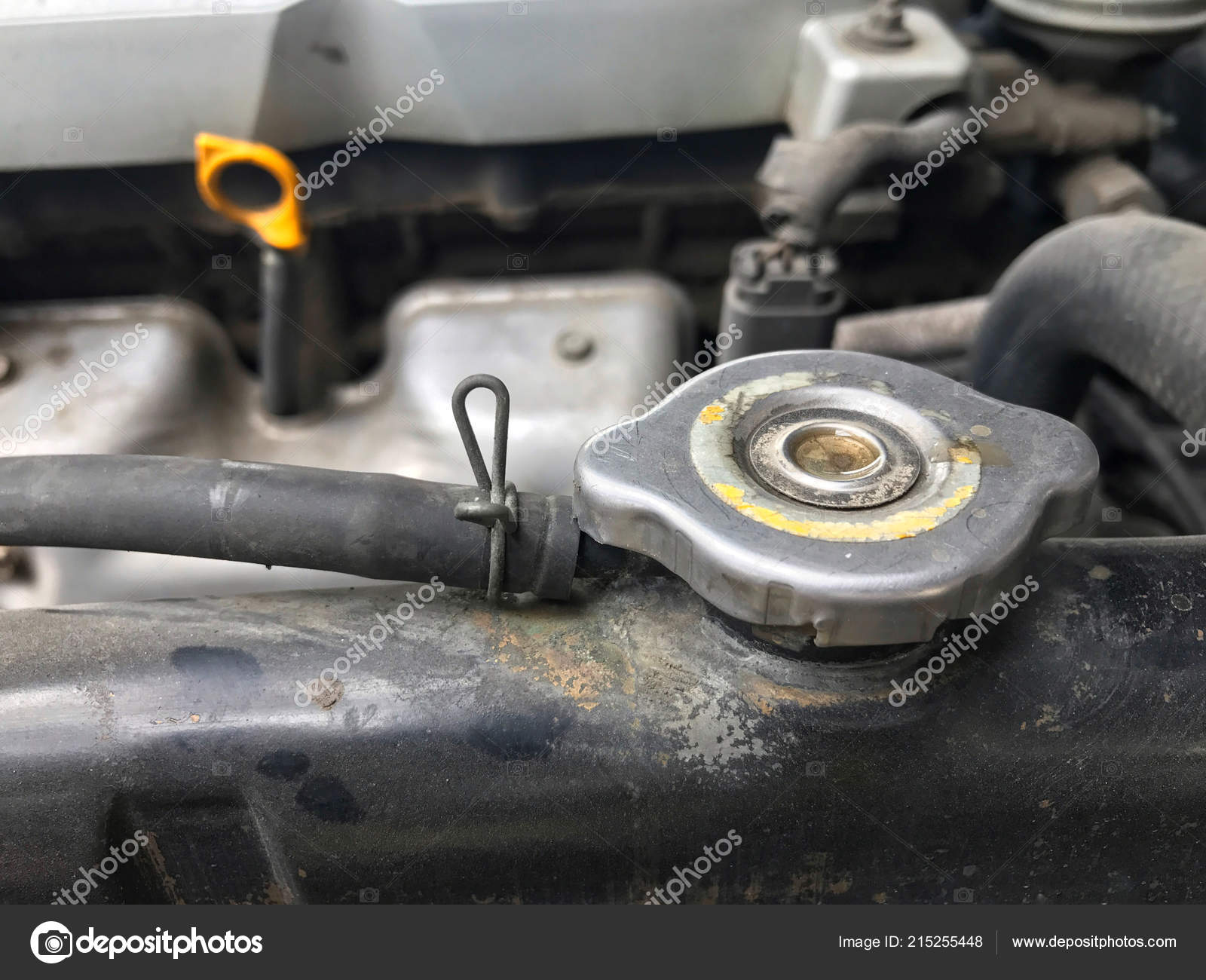 Radiator Stainless Steel Close Cap Car Engine Old — Stock Photo ...