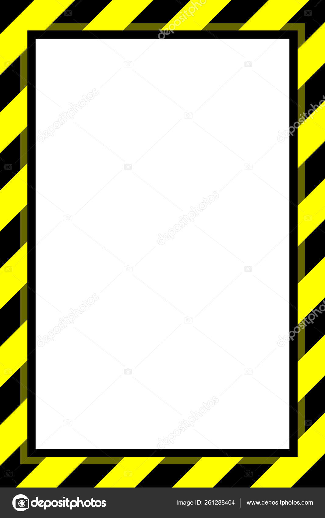 Warning Sign Yellow Black Stripe Frame Template Background Copy Space ...