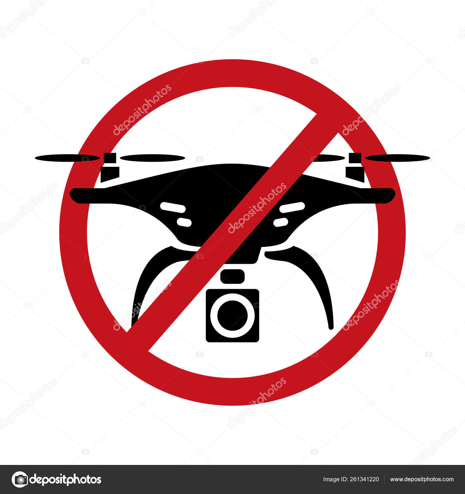 Drone Zone Warning Sign Icon Isolated White Background Flights Drone ...