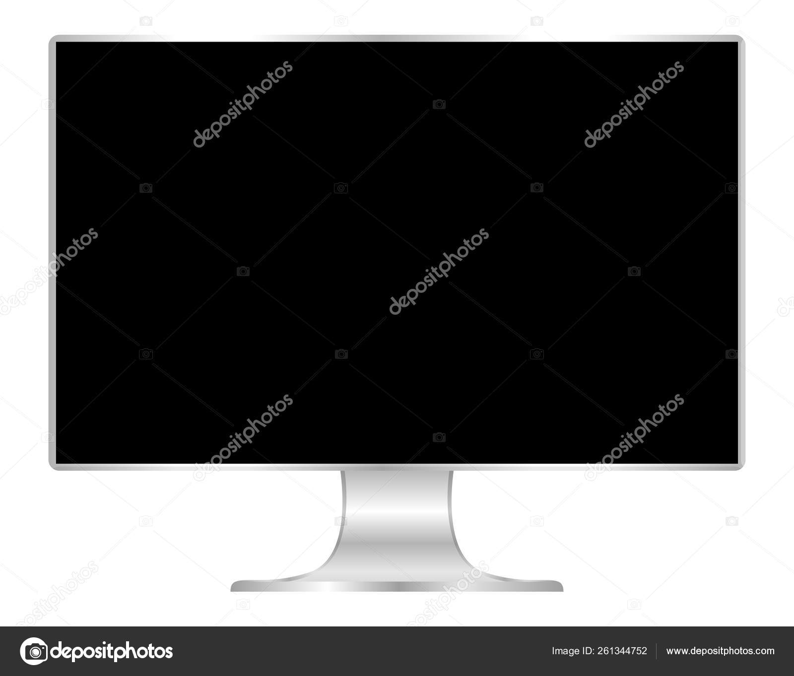 Front Flat Monitor Black Screen Computer Display Digital Wide Screen ...