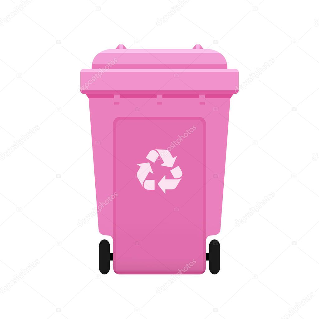 Papelera, Papelera de reciclaje de plástico rosa para residuos aislados ...