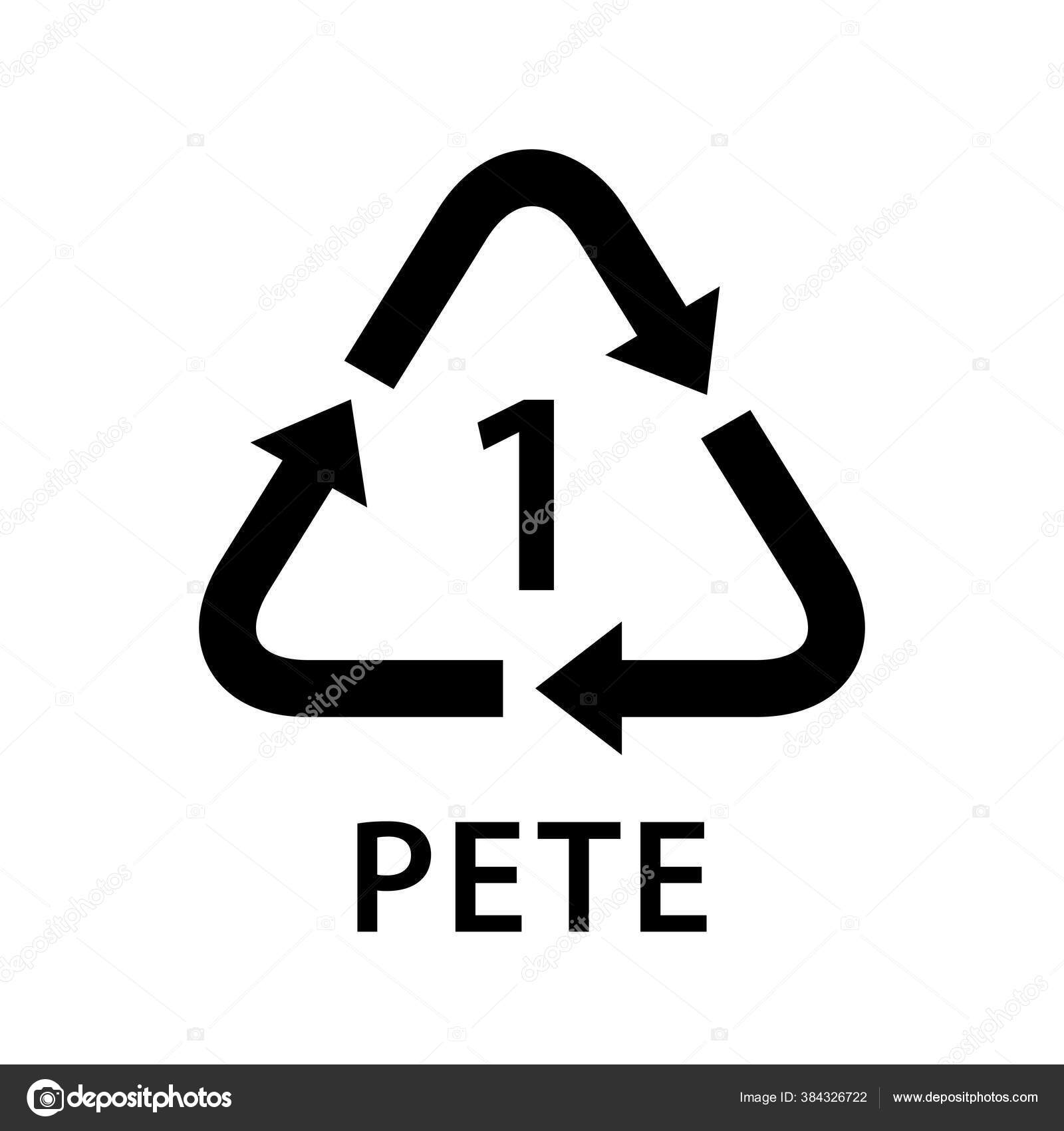 Recycle Arrow Triangle Pete Types Isolated White Background Symbology ...