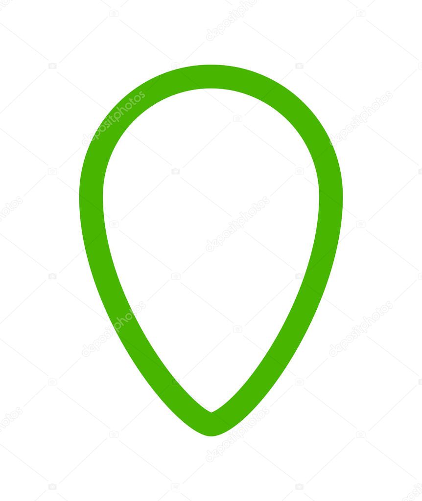 pin point green para icono aislado en blanco, puntero verde para el ...