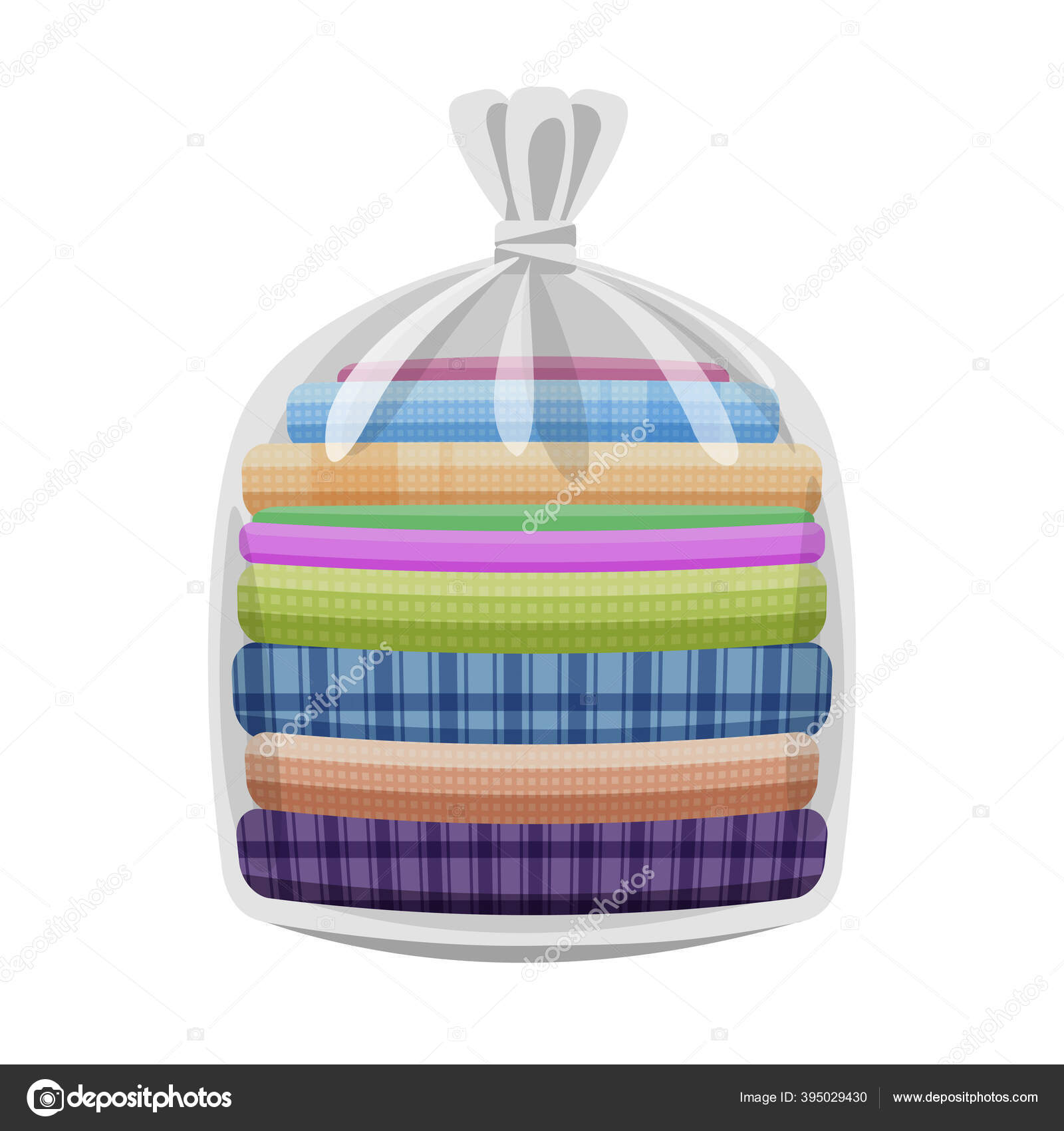 Second Hand Clothes Clear Plastic Bag Isolated White Background Used ...