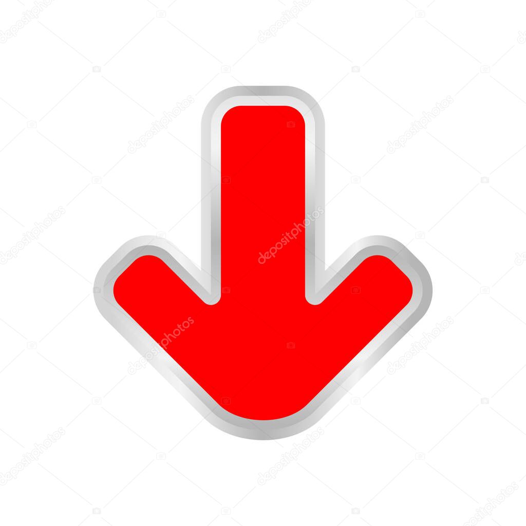 flecha roja apuntando hacia abajo aislado sobre fondo blanco, icono de ... flecha roja apuntando hacia abajo aislado sobre fondo blanco, icono de ...