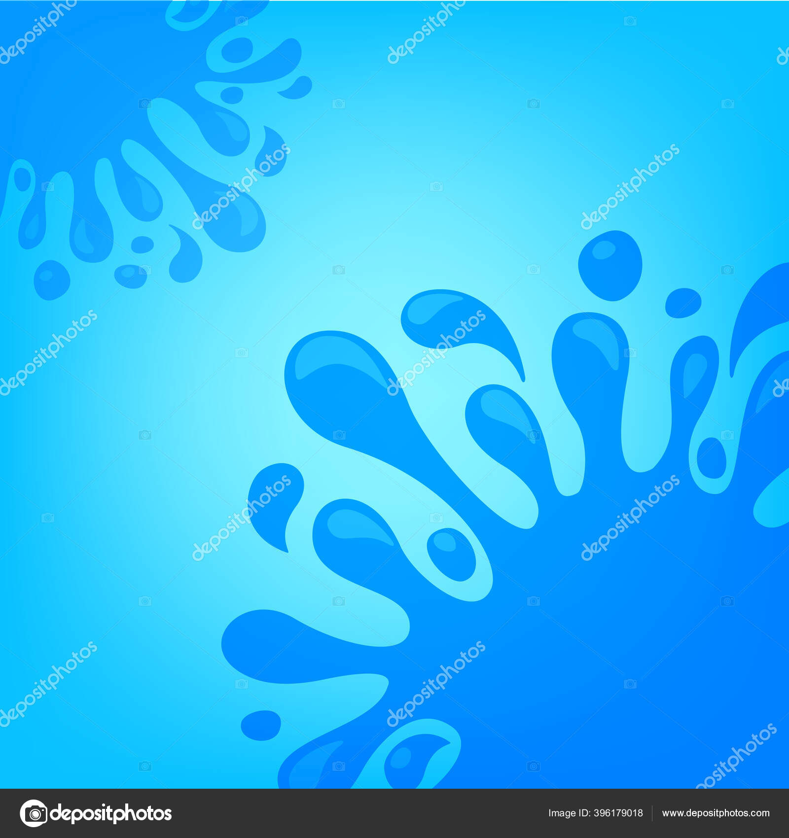 Water Drop Splash Blob Blue Background Splash Water Element Banner ...