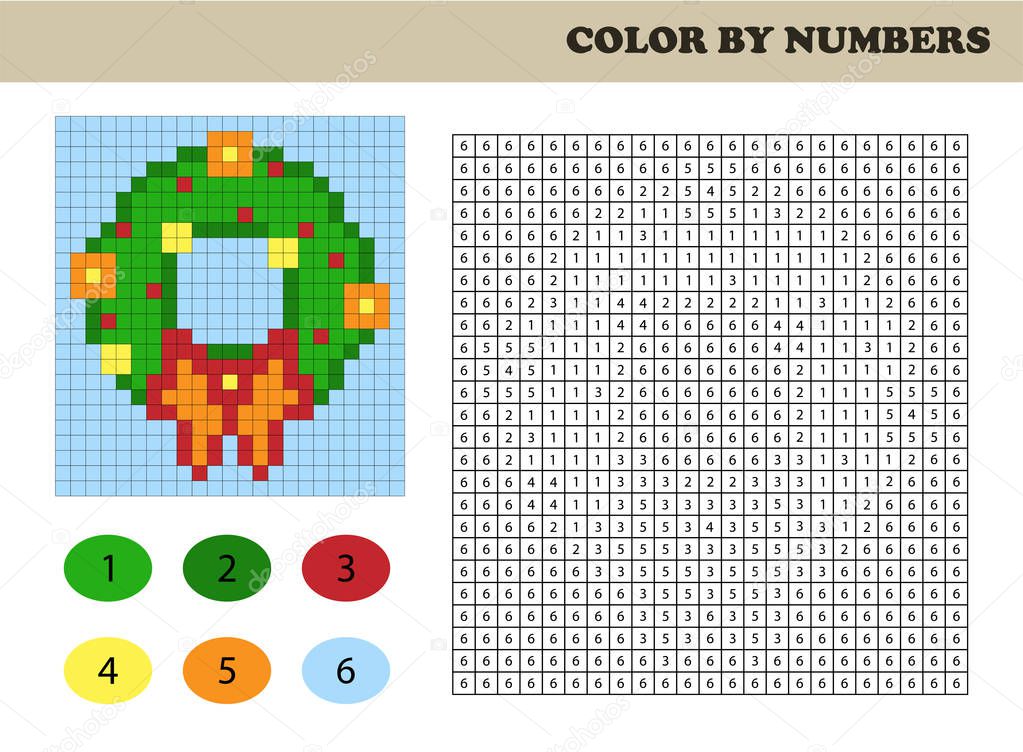 Color por números, juego de educación para niños. Libro para colorear ...