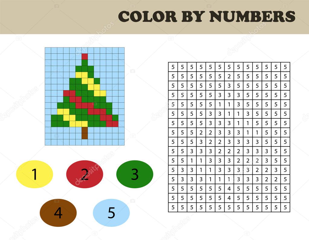 Color por números, juego de educación para niños. Libro para colorear ...