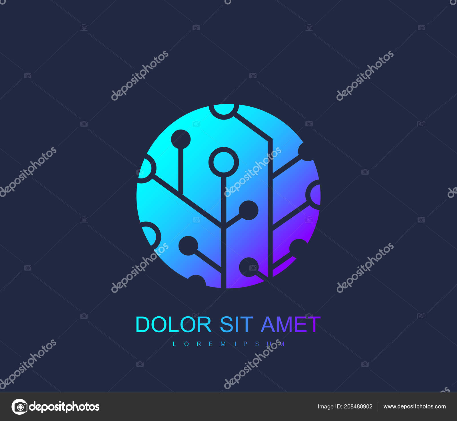 Technology Circuit Board Logo Template. Scientific Logotype Concept ...