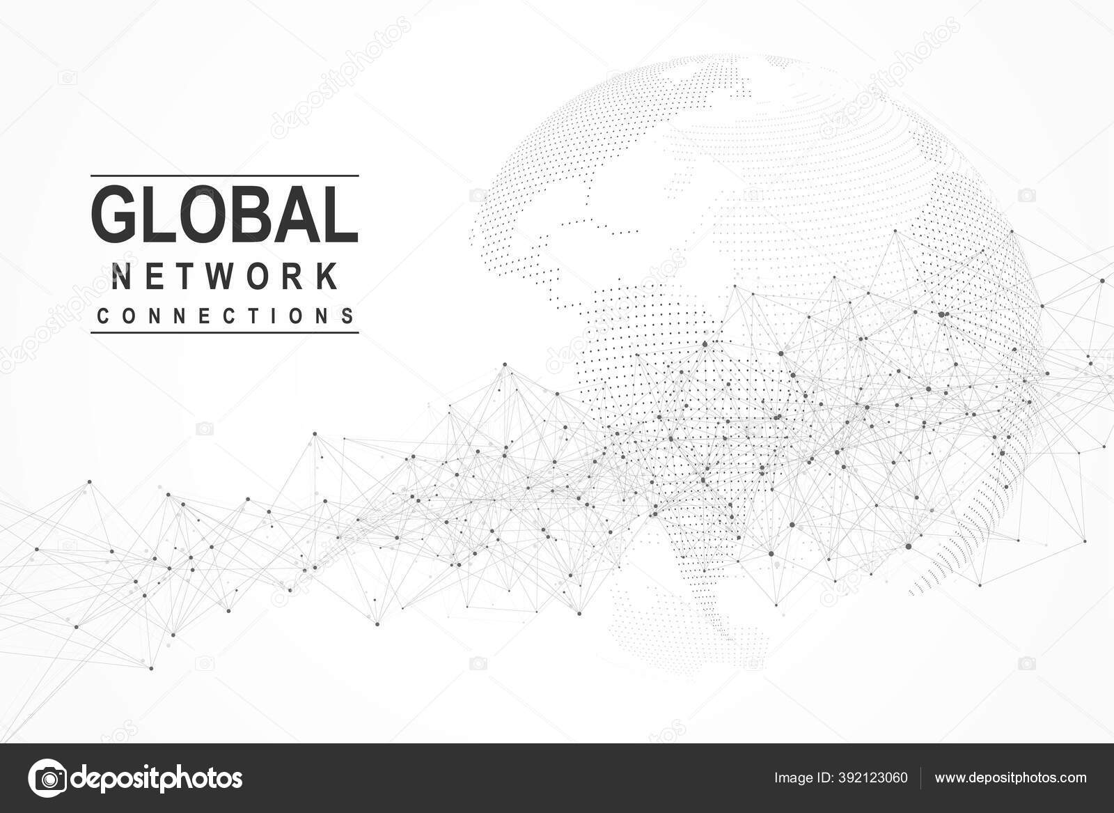 Global Network Connection Concept Big Data Visualization Social Network Communication In The