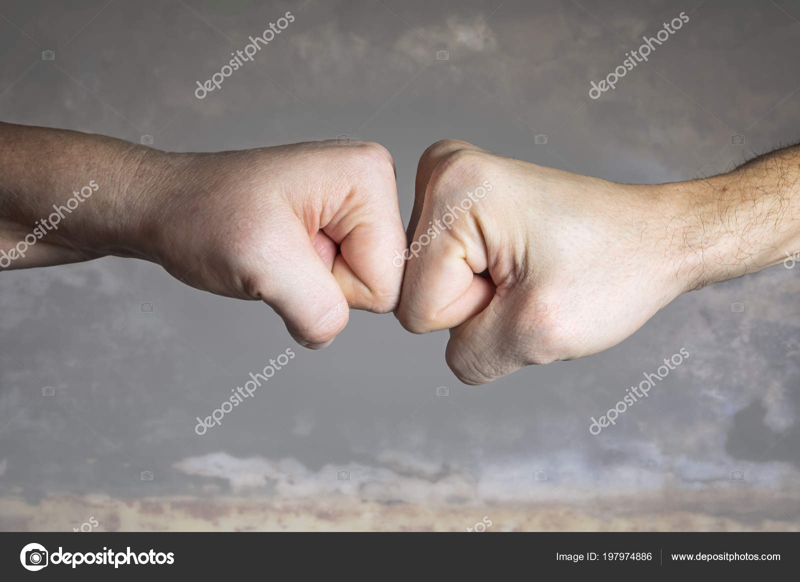 Close Clash Two Fists Dramatic Background Concept Confrontation ...