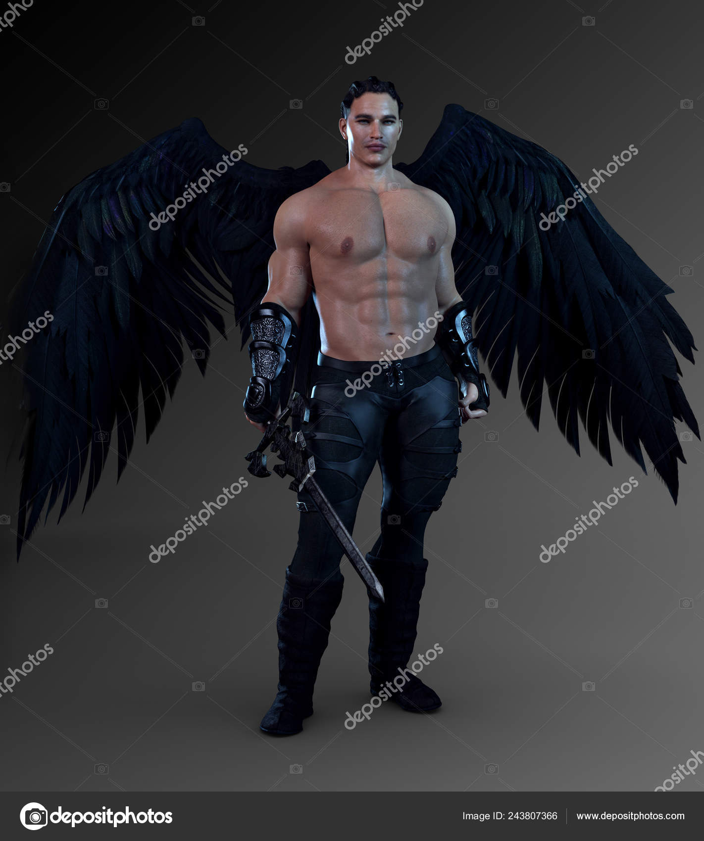 Buff Angel Black Wings Sword Stock Photo by ©Ravven 243807366