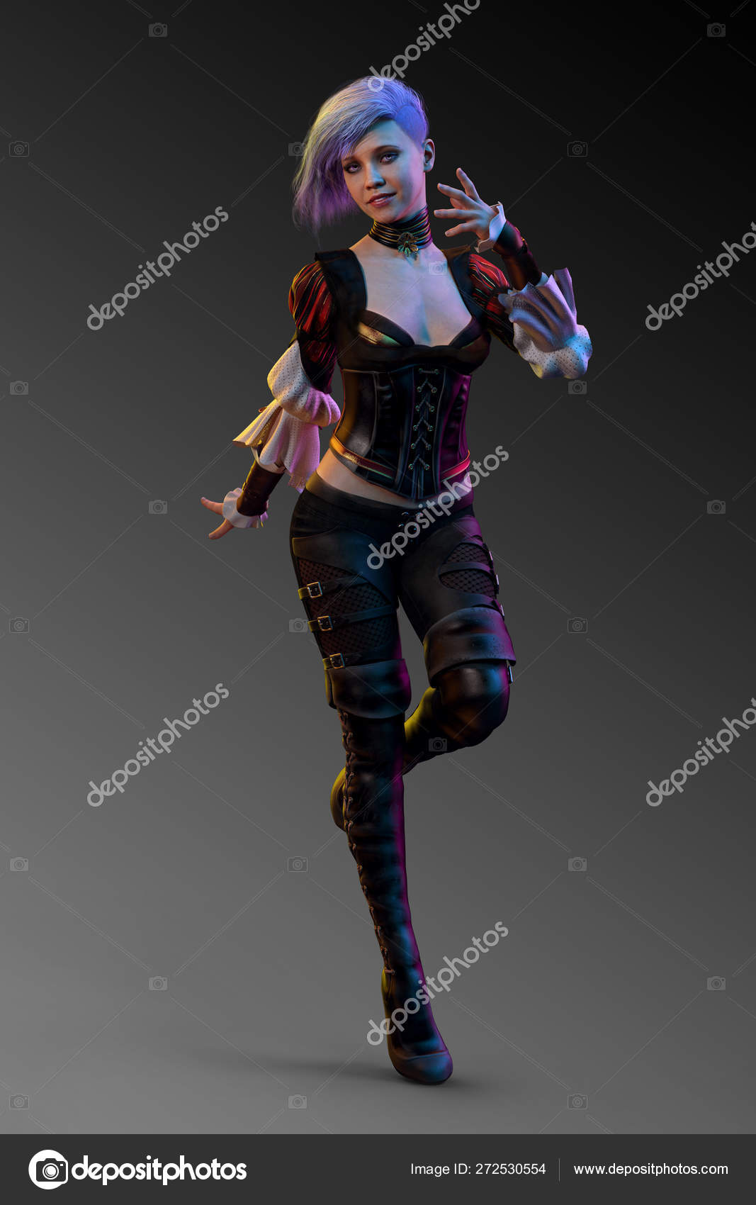 Fantasy Steampunk Punk Jester Carnival Acrobat Circus Stock Photo by ...
