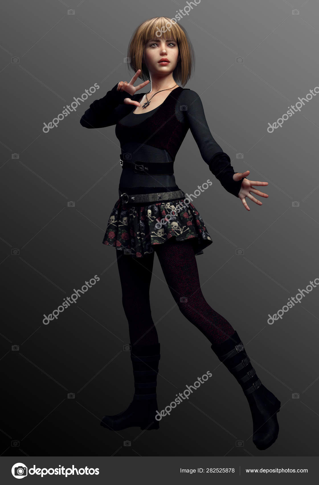 Goth Punk Alice Magic Academy — Stock Photo © Ravven #282525878