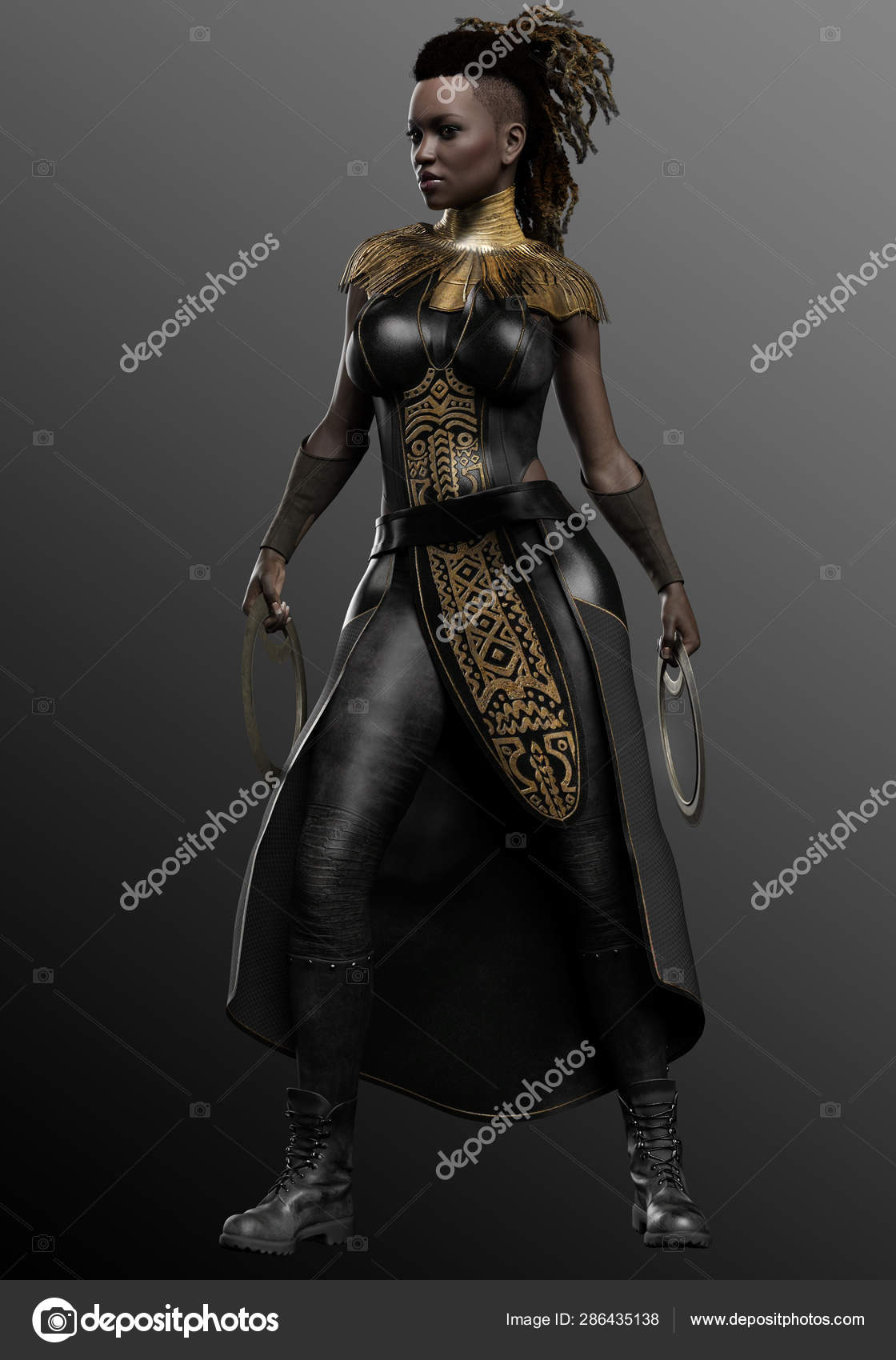 Urban Fantasy Sci African Warrior Dreads Stock Photo by ©Ravven 286435138 Urban Fantasy Sci African Warrior Dreads Stock Photo by ©Ravven 286435138