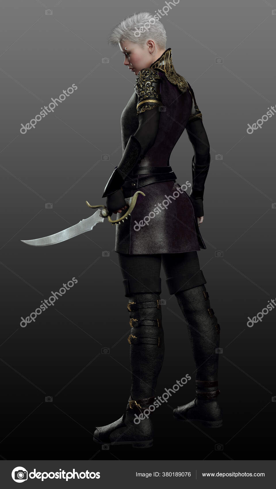 Steampunk Skinnrustning Ulvemester Eller Hettekledd Assin Med Svart