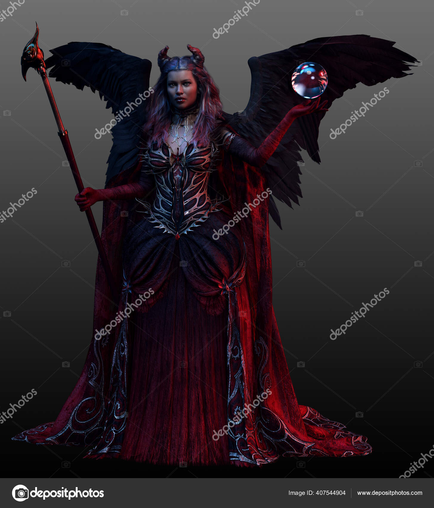 Dark Fae Poc Queen Black Wings Stock Photo by ©Ravven 407544904