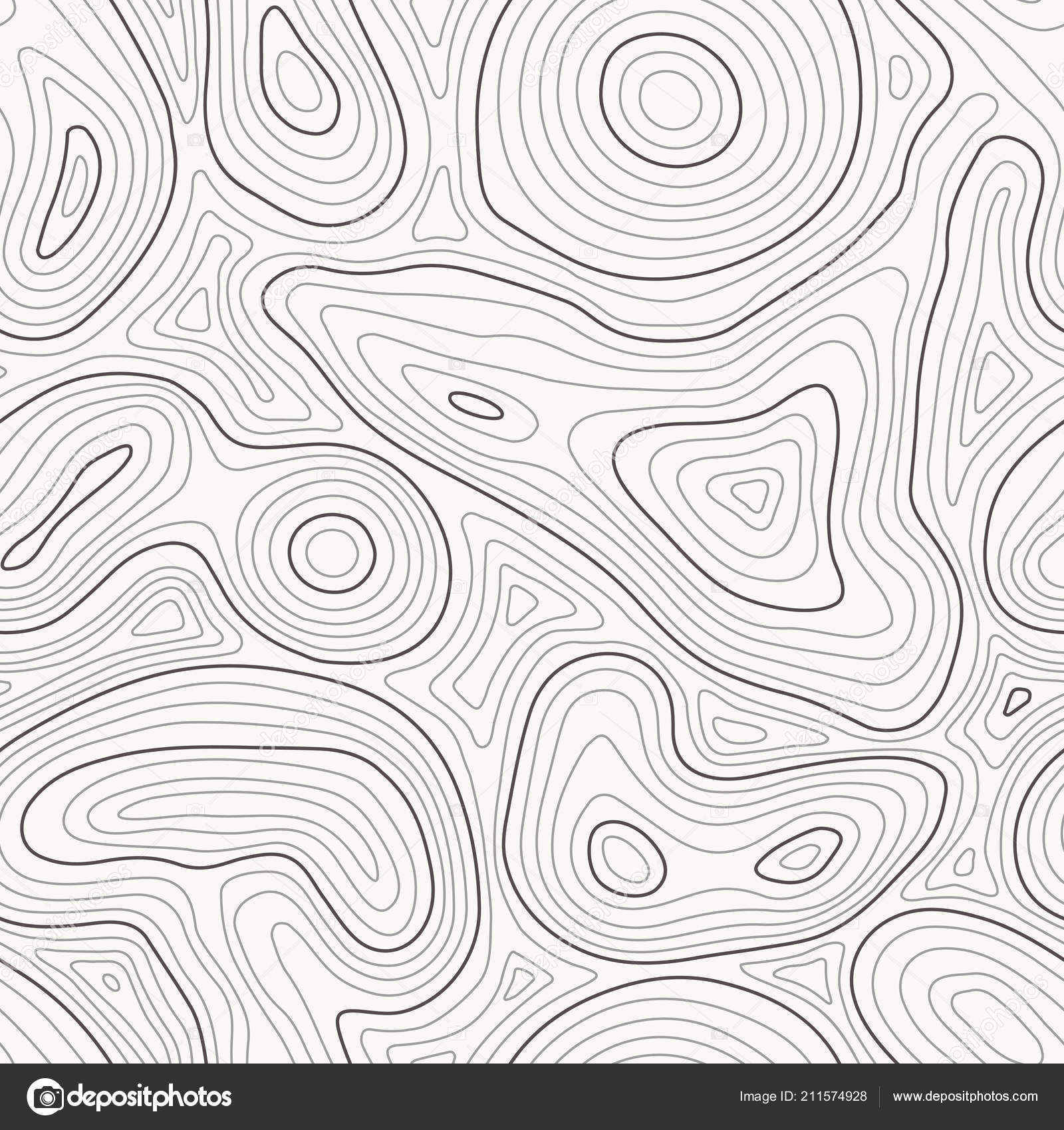 Map of heights seamless pattern. Contour topographic maps, relief ...