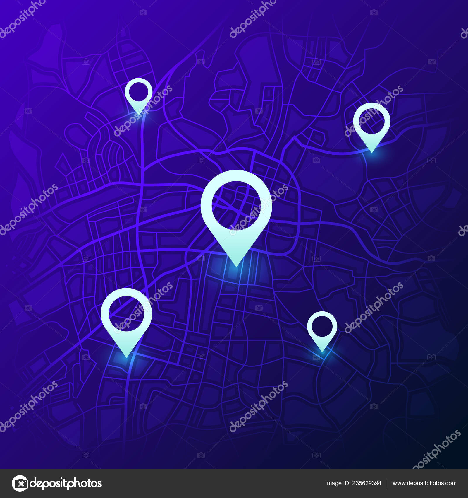 City navigation map. Futuristic gps location navigator, travel maps ...