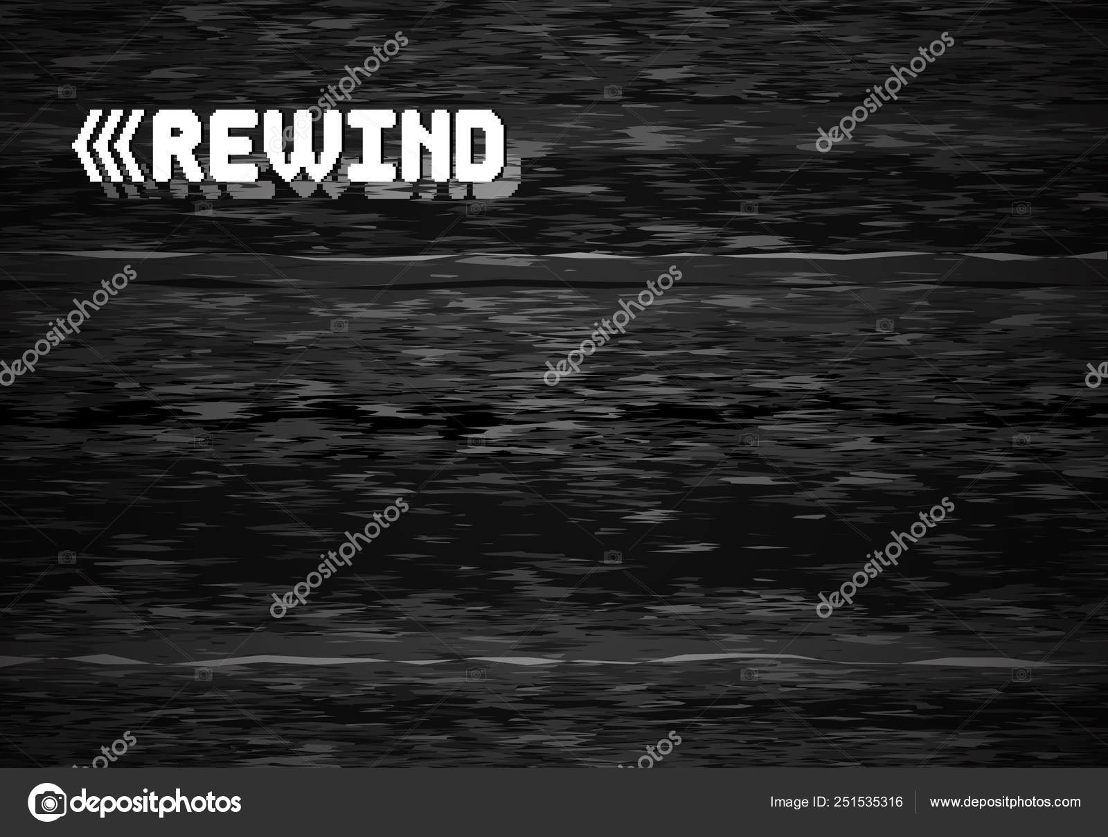 Rewind glitch screen. Retro television glitched vhs defect, glitches ...