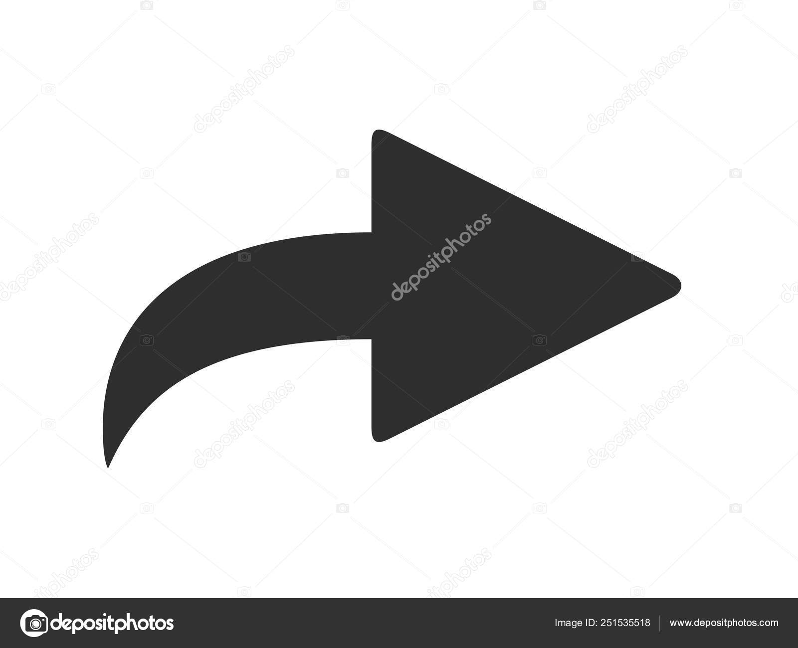Forward icon. Forwarded email arrow, curved right pointer and share ...