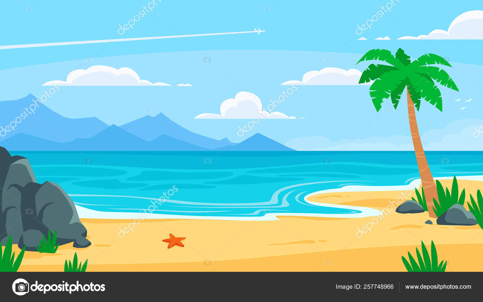 Animated Palm Trees Beach
