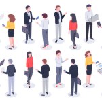 People Business Working Talking Explain Vector Illustration Stock ...