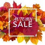 Hello Autumn Sale Text Decorated Leaves Discount Offer Brown Background ...