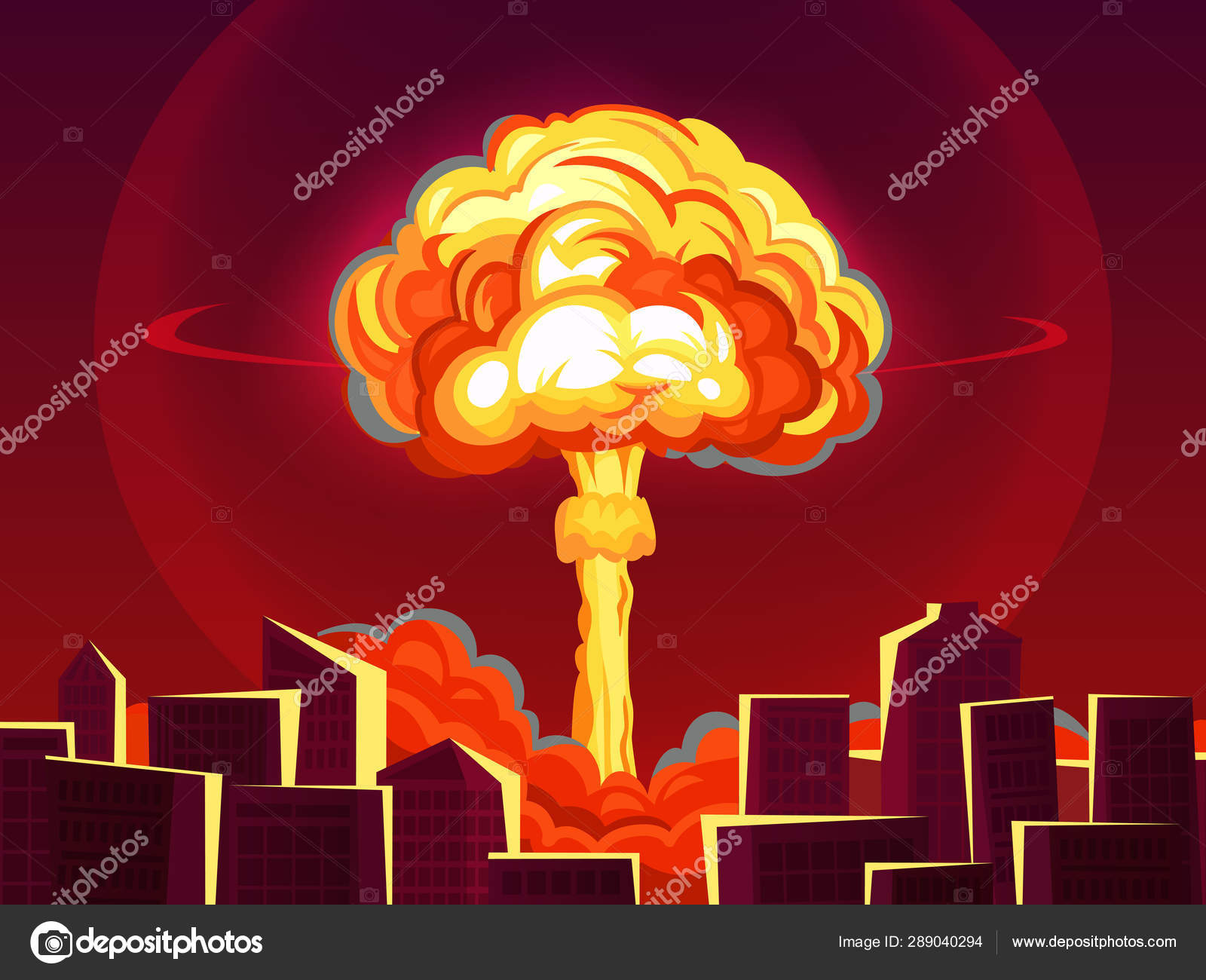 Nuclear Bomb Explosion Drawing